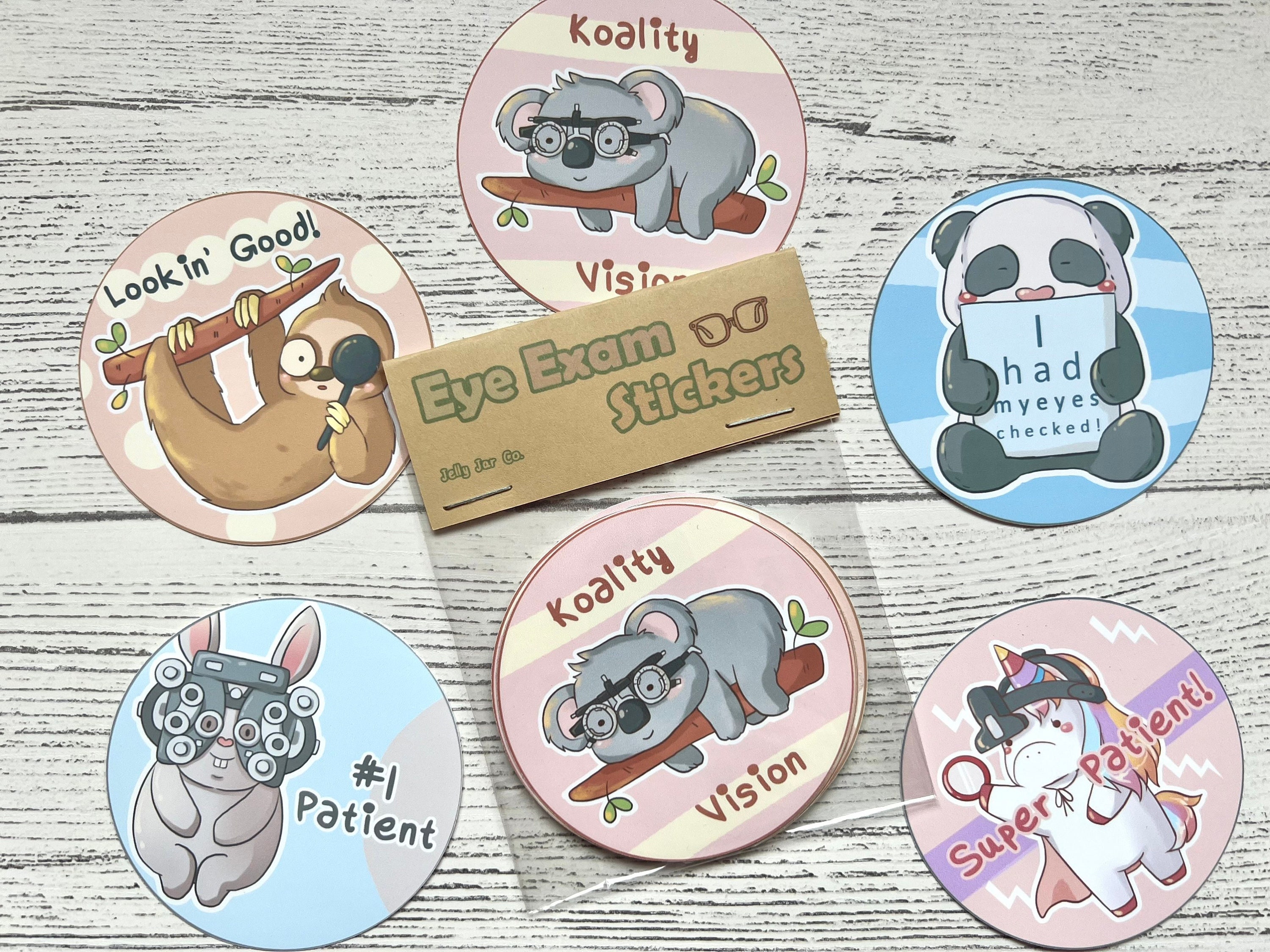 Optometry Stickers for Children's Eye Exam in Bulk Eye Care Glasses ...