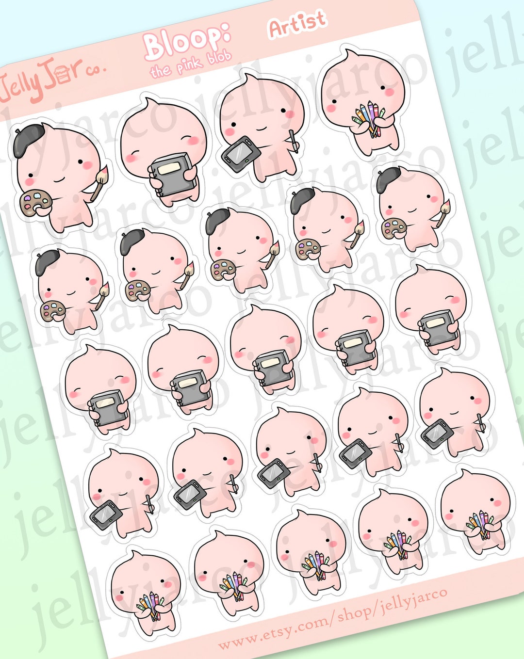 Bloop Art Artist Drawing Painter Planner Agenda Stickers - Etsy