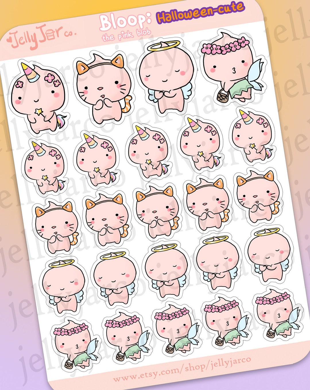 Bloop Halloween Cute Girly Planner Stickers - Etsy