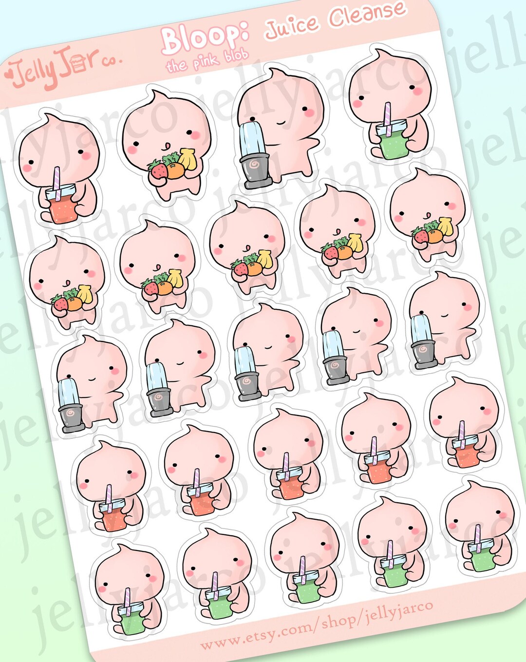 Bloop Juice Cleanse Smoothie Agenda Planner Stickers - Etsy