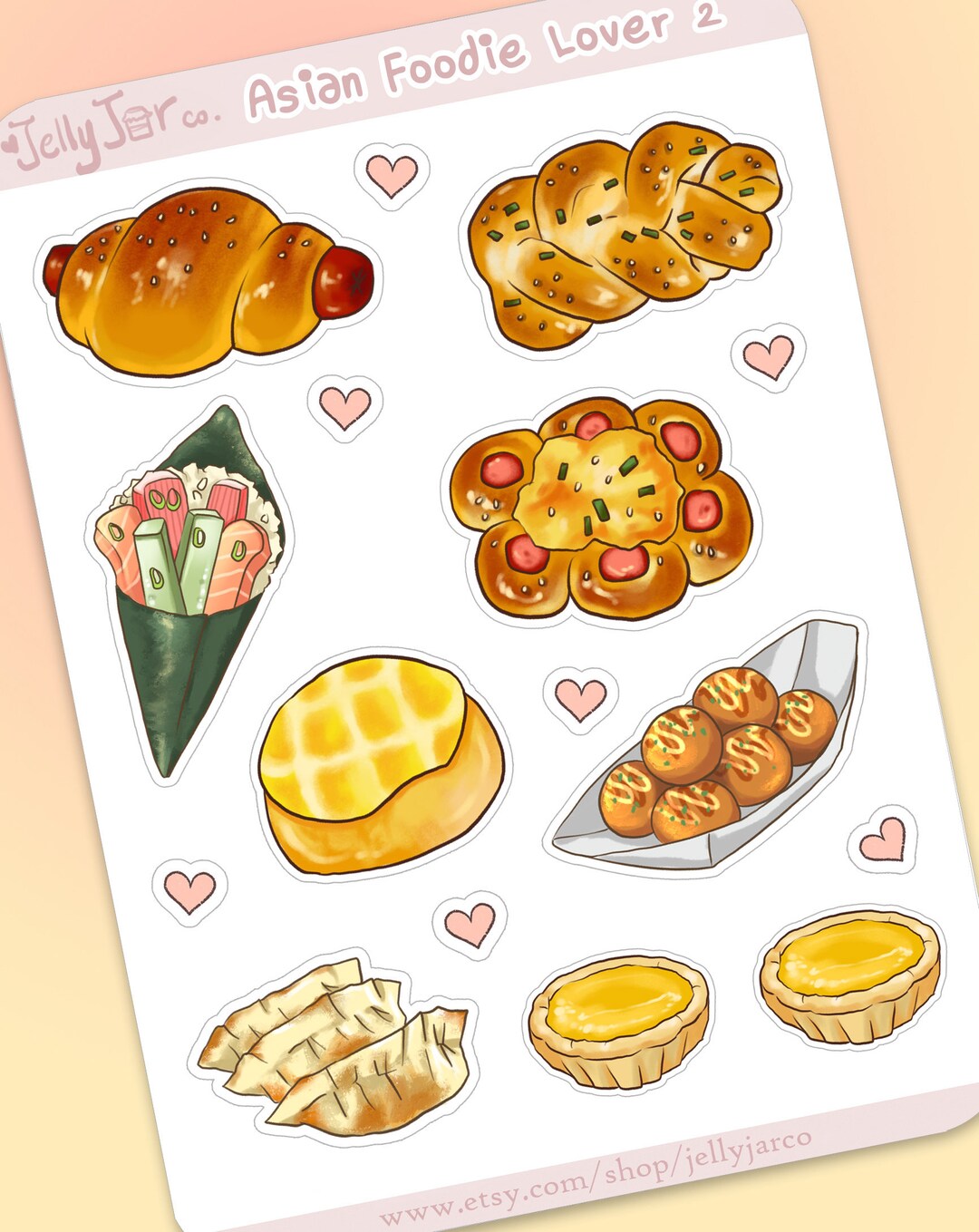 Chinese Bakery Bread Bun Egg Tart Asian Foodie Dessert Decal Planner ...