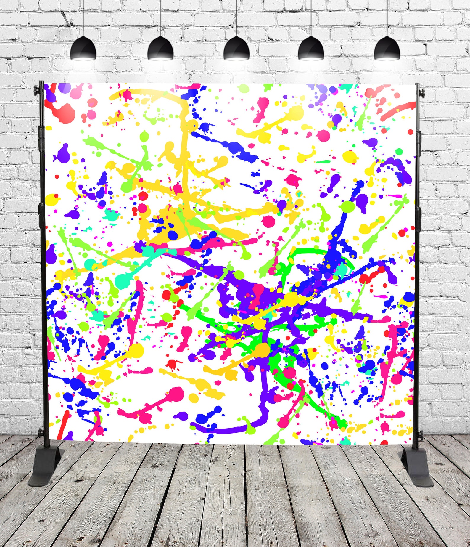 Color Paint Splash Graffiti Photo Backdrops Booth Photography White ...