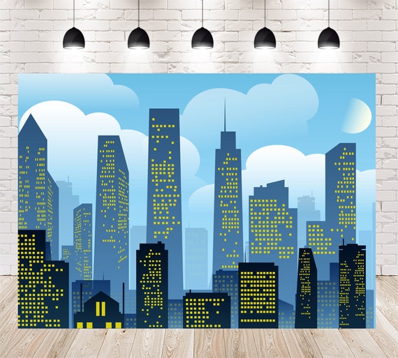 Toile Araignee Geante Halloween Superhero Super City Skyline Buildings ...
