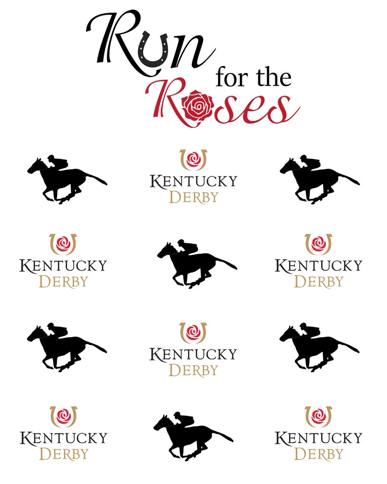 Kentucky Derby Run for the Rose Party Photo Backdrops Booth Steps and ...