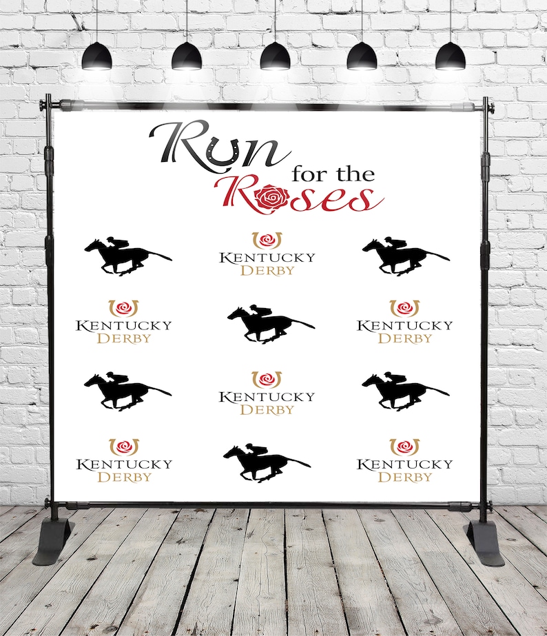 Kentucky Derby Run for the Rose Party Photo Backdrops Booth Steps and ...