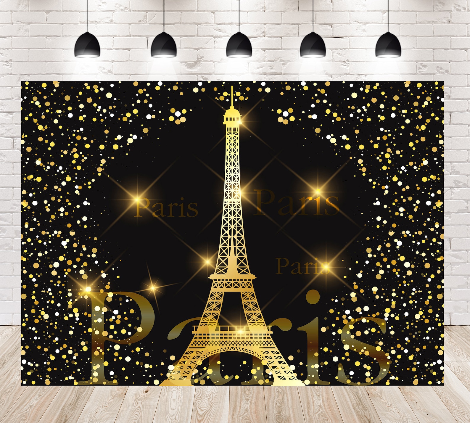 Eiffel Tower Paris Building Gold Photo Backdrops Booth Photography ...