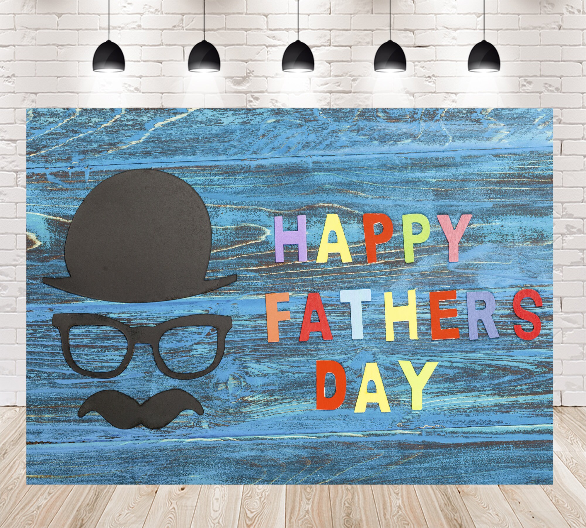Happy Father‘s Day Photo Backdrops Hat Glasses Beard Booth Photography ...