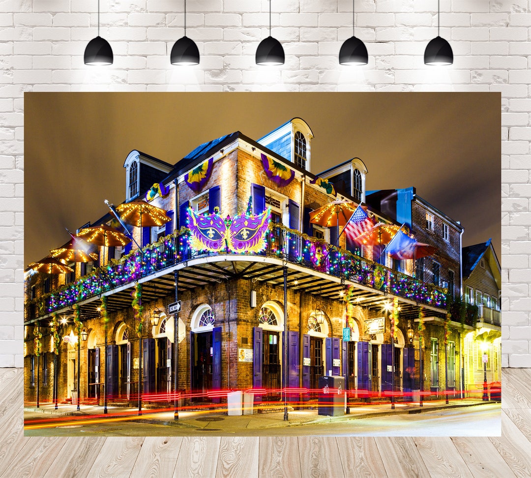 New Orleans Louisiana Photo Backdrops Pubs and Bars Colorful Lights and ...