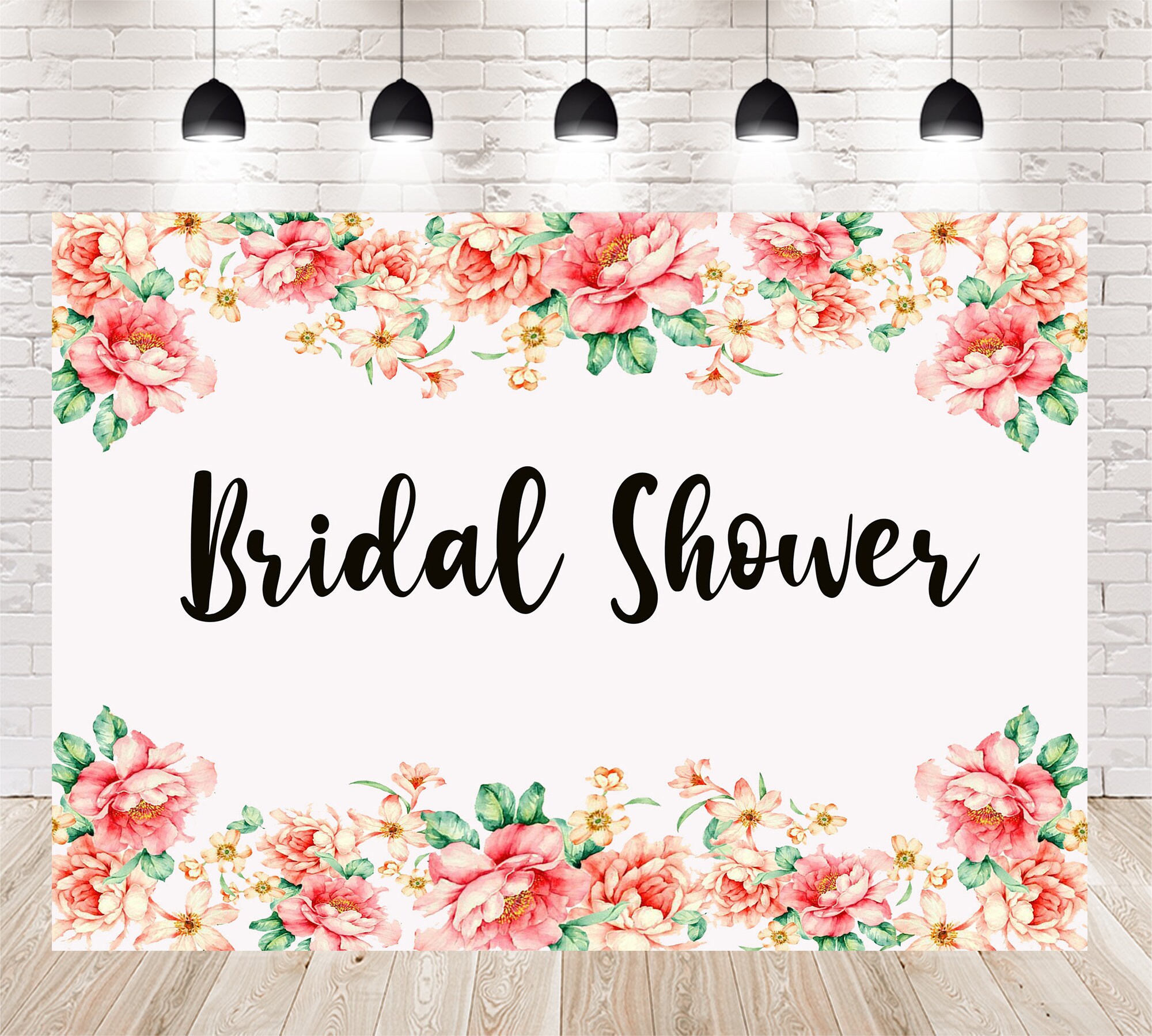Bridal Shower Wedding Photo Backdrops Booth Photography Watercolor ...
