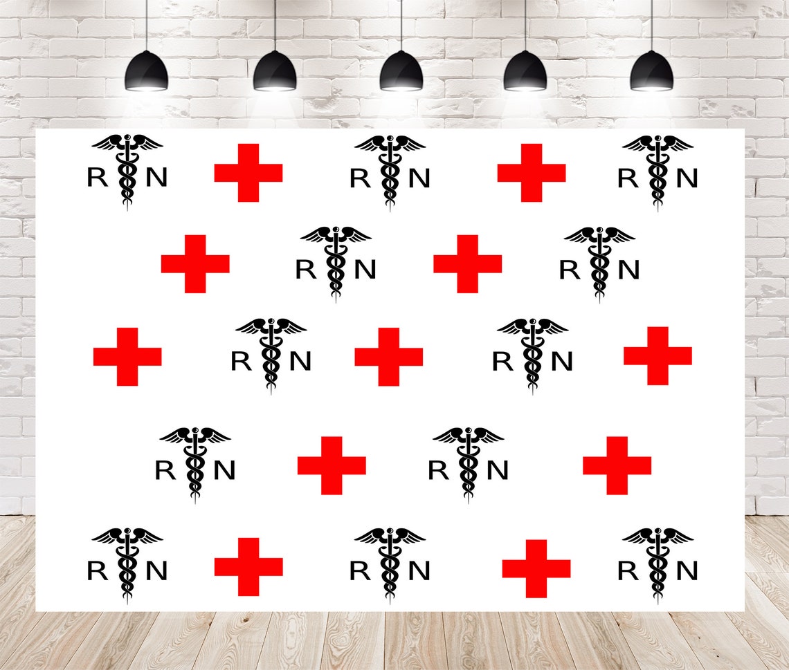 Red Cross Registered Nurse Photo Backdrops Medical Booth Steps and ...