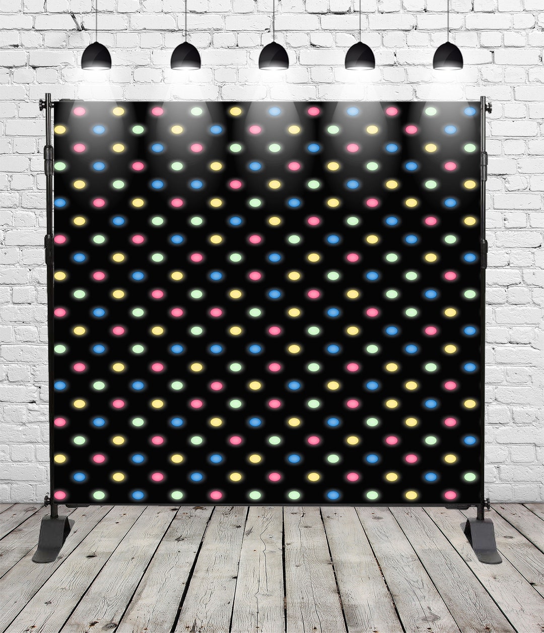 Colored Neon Light Dots Photo Backdrops Newborn Baby Birthday Booth ...