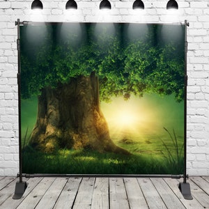 Cartoon Fairytale Forest Tree Sunlight Photo Backdrops Newborn Baby ...