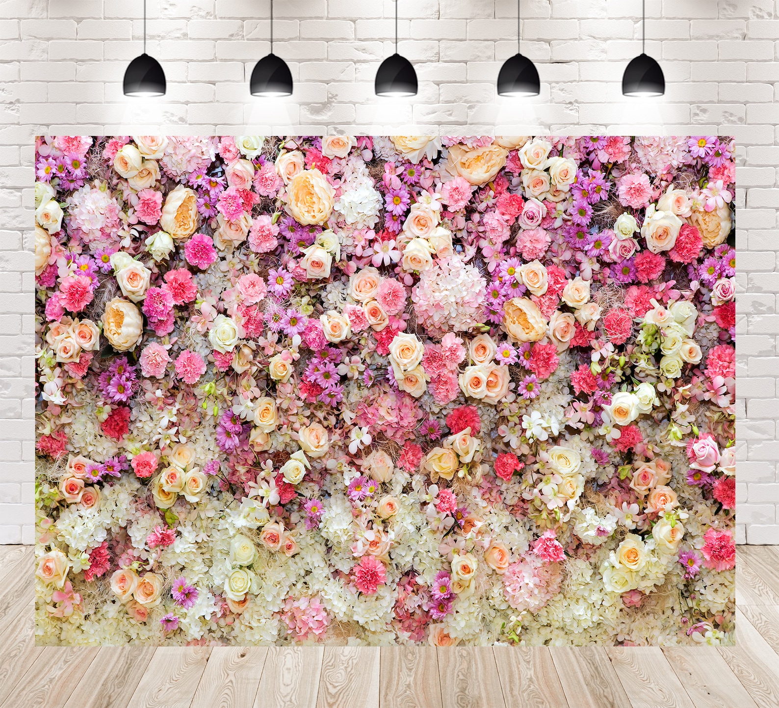 Colorful Flower Wall Wedding Decoration Photo Backdrops Booth ...