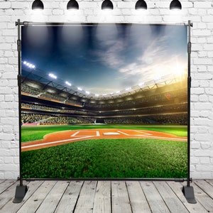 Baseball Stadium Photo Backdrops Booth Photography Sunny Sky Grand ...