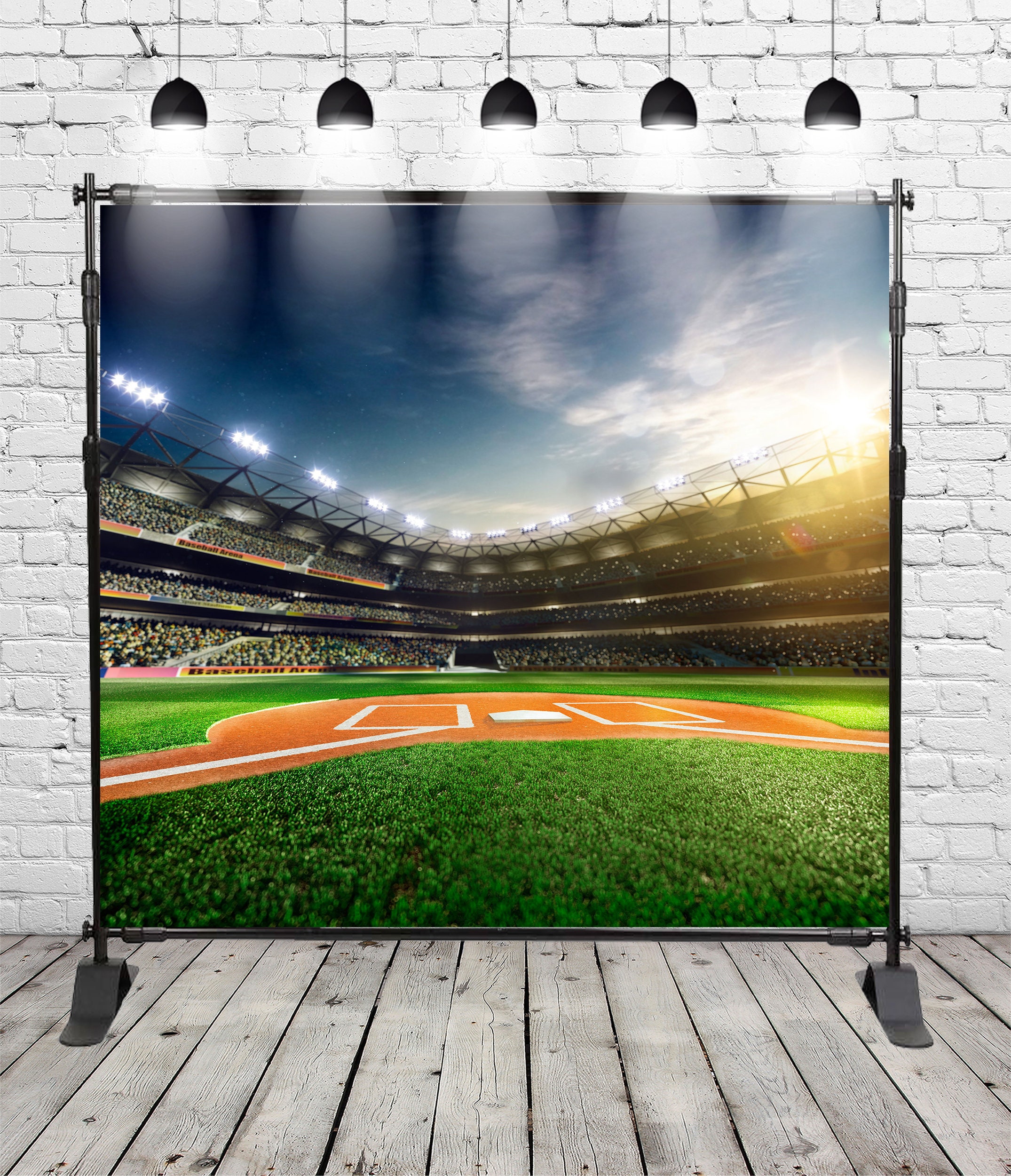 Baseball Stadium Photo Backdrops Booth Photography Sunny Sky Grand ...