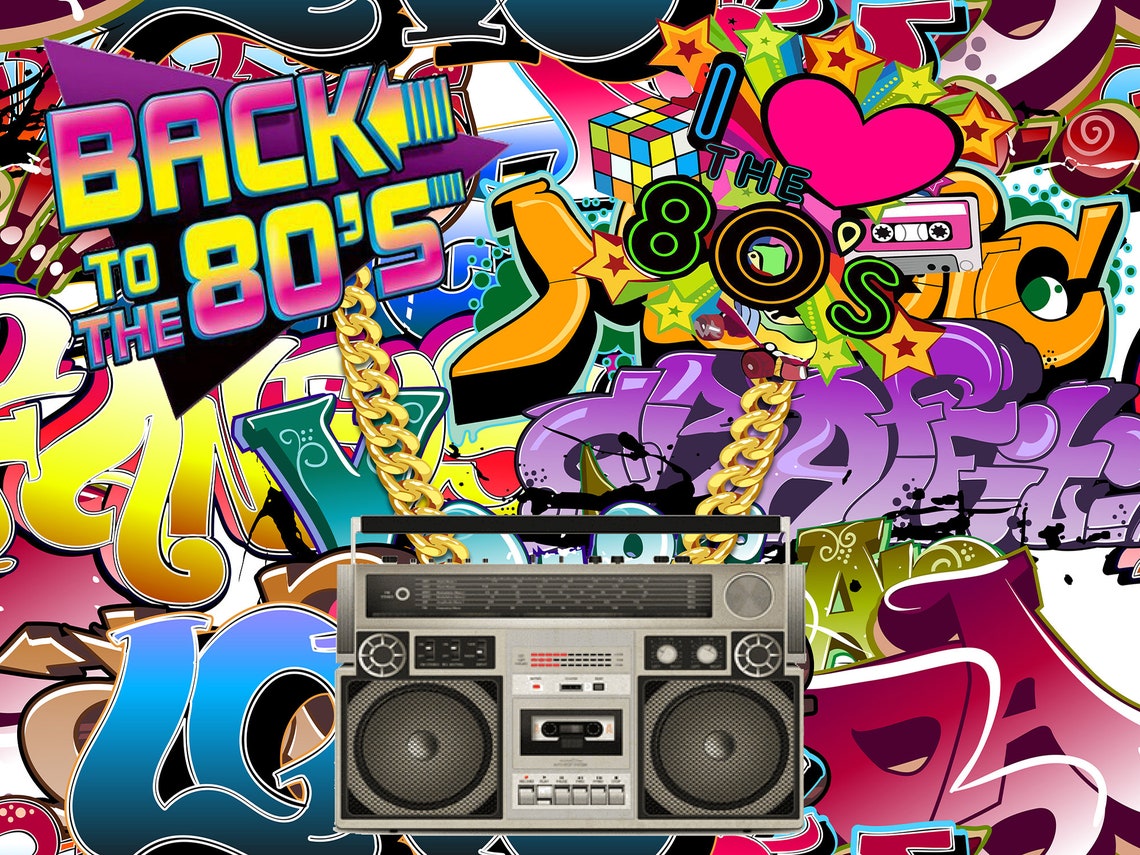 Back to the 80s Graffiti Photo Backdrops Booth Photography | Etsy