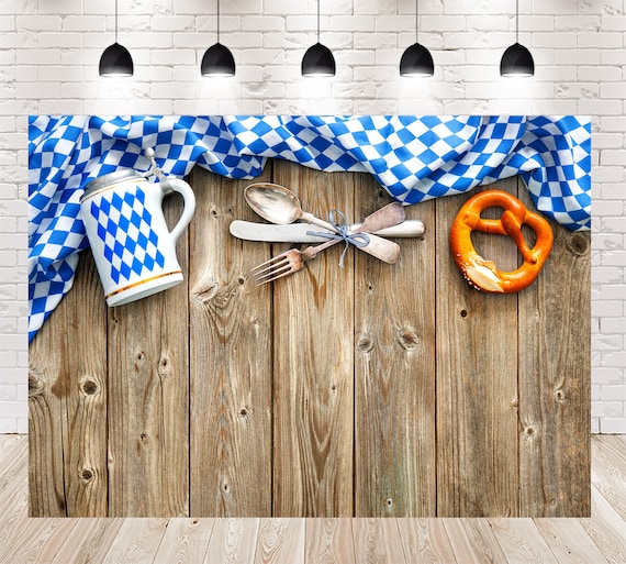 Oktoberfest Bavarian White Blue Fabric Photo Backdrops Soft - Etsy