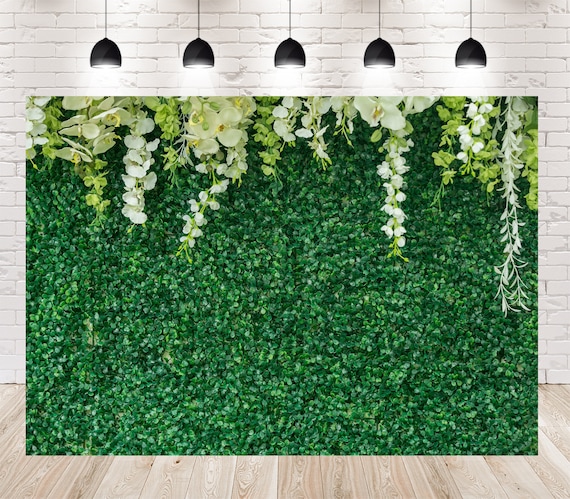 Green Wedding Wall Flowers Photo Backdrops Booth Romantic - Etsy