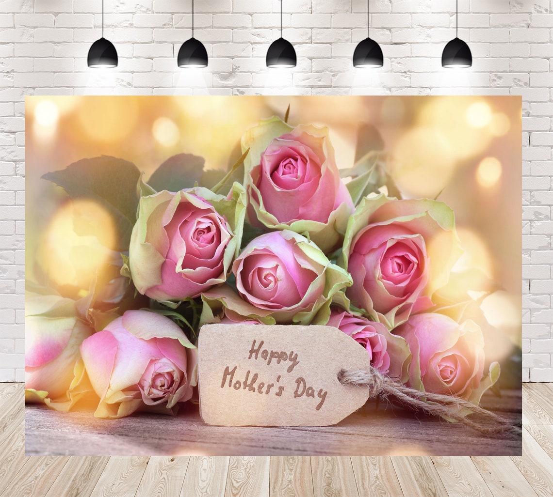 Happy Mothers Day Photo Backdrops Roses and Bokeh Spots Booth - Etsy