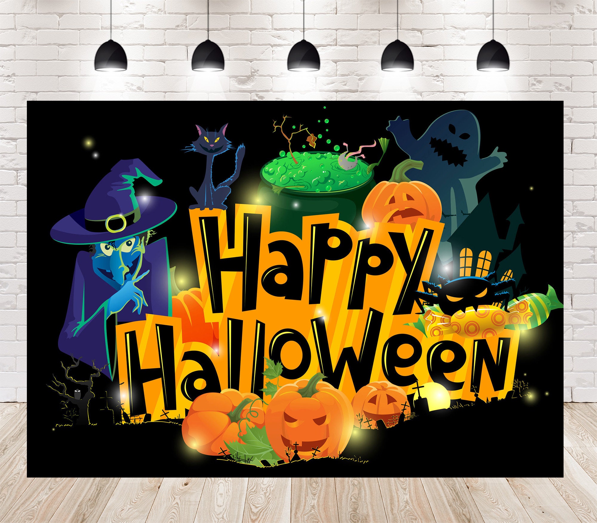 Halloween Day Photo Backdrops Booth Candy Pumpkin Photography Studio ...