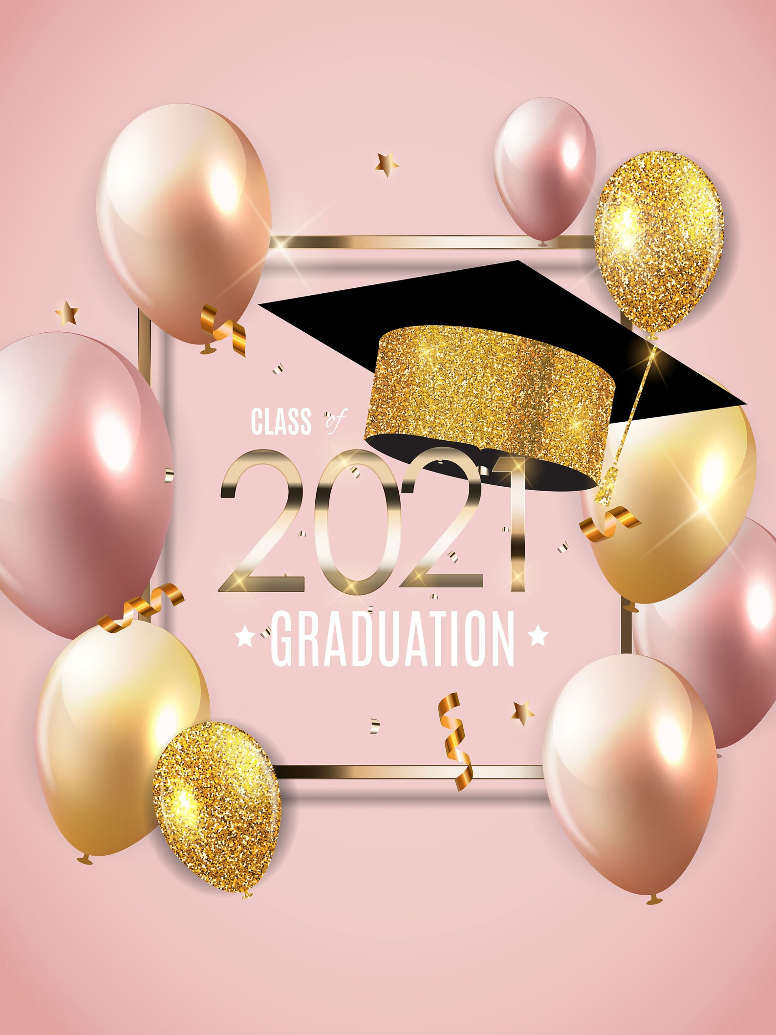 Class of 2021 Graduation Banner Photo Backdrops Booth Photography Gold ...