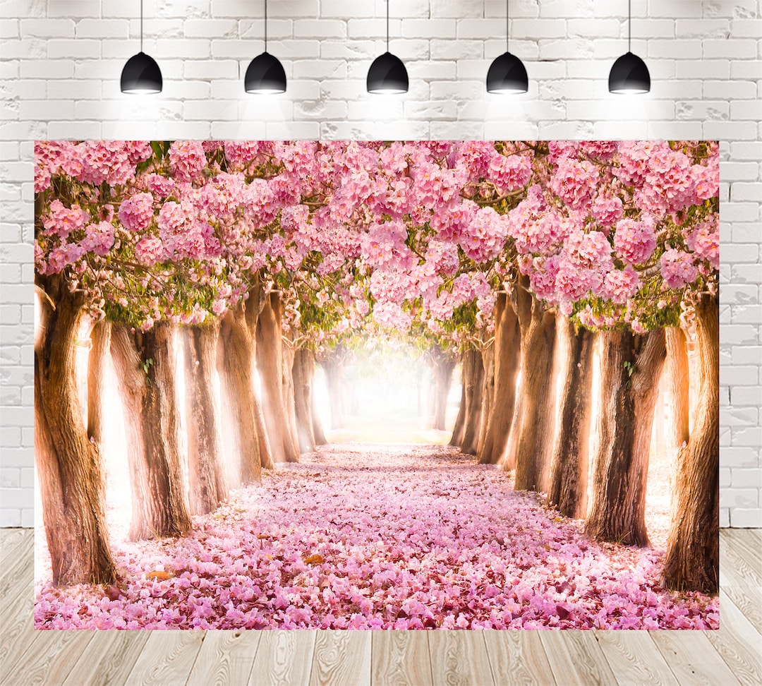 Pink Flower Tree Photography Backdrop: Wedding, Birthday Party - Etsy