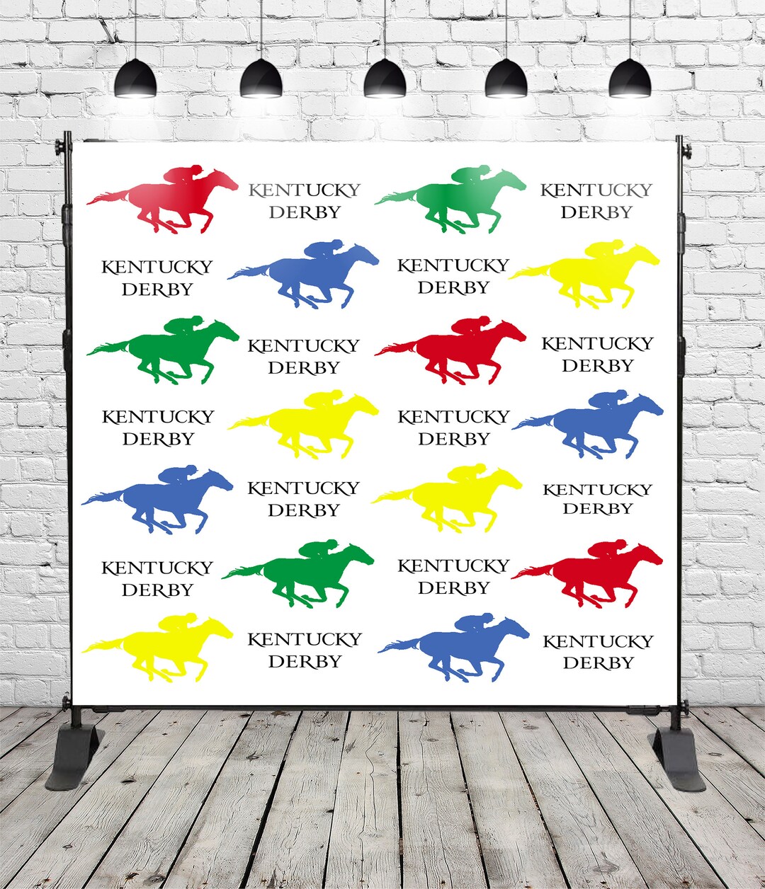 Kentucky Derby Sport Photo Backdrops Booth Horse Race Steps and Repeat ...