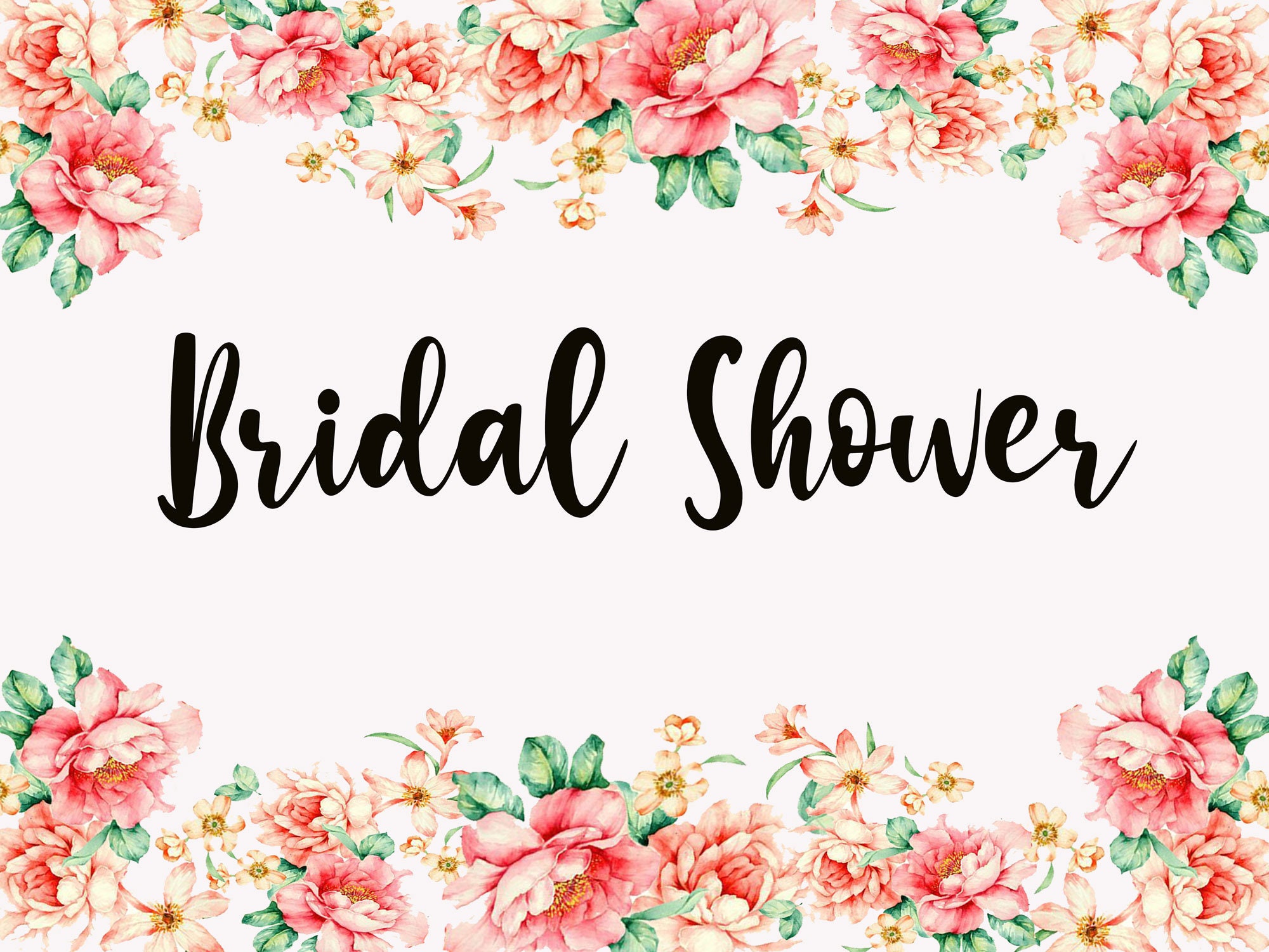 Bridal Shower Wedding Photo Backdrops Booth Photography Watercolor ...