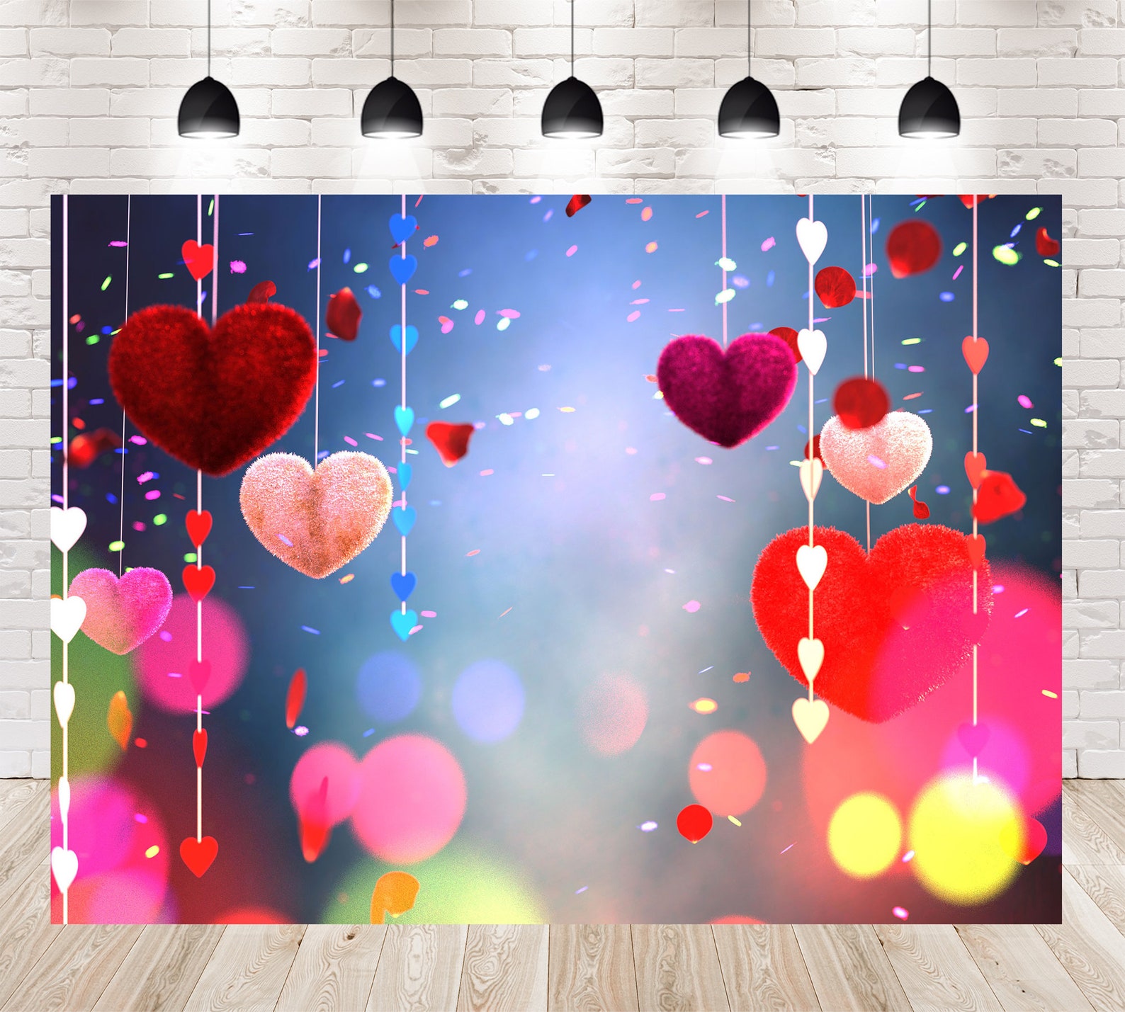 Valentine's Day Bokeh Spots Photo Backdrops Booth Photography Hang Red ...