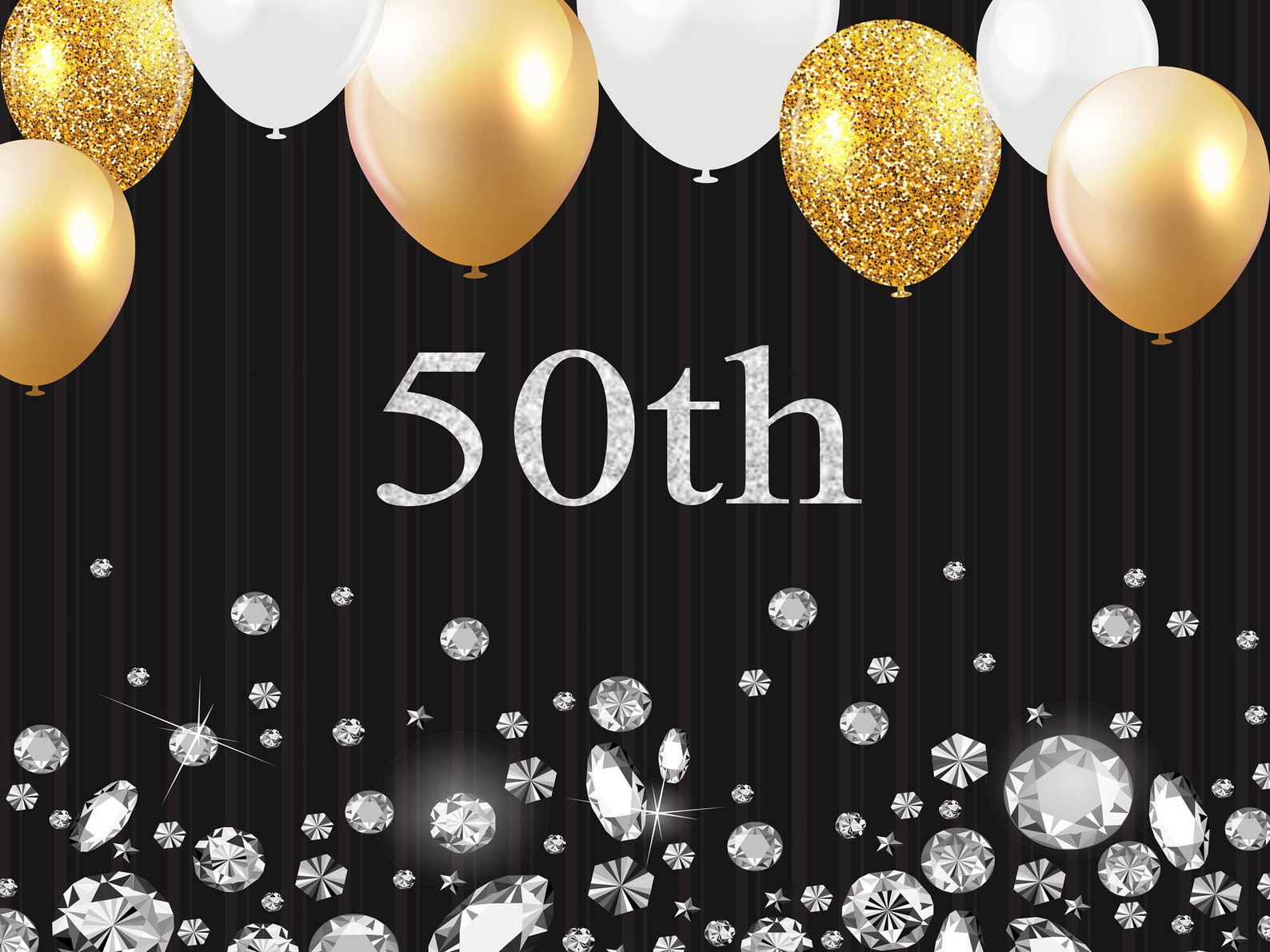 Shiny Diamond 50th Birthday Banner Photo Backdrops Booth - Etsy