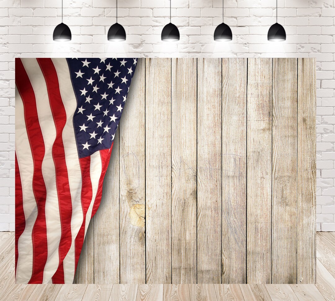 American Flag Wooden Wall Photo Backdrops Booth Photography ...
