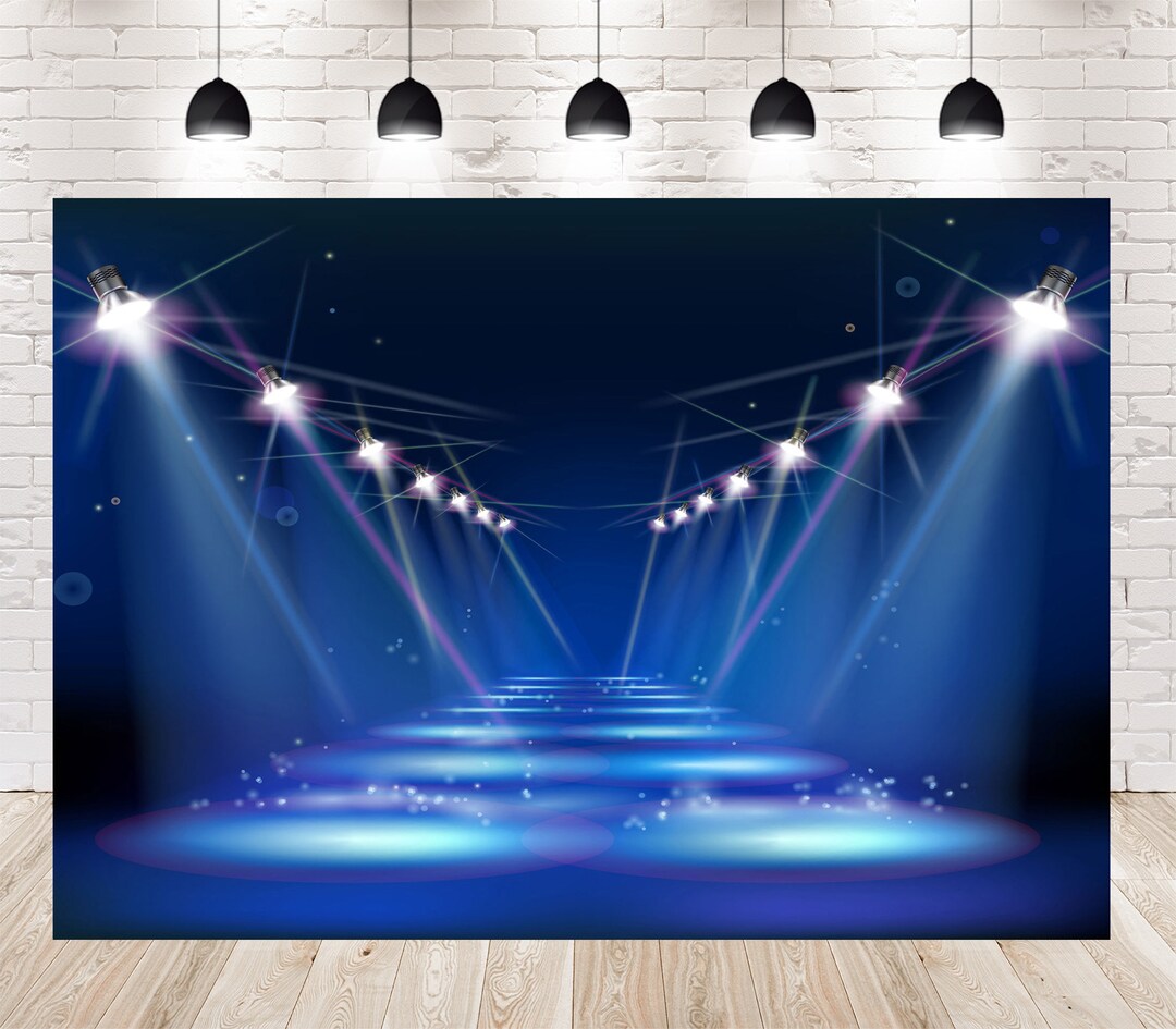 Spotlight Stage Blue Photo Backdrops Booth Show Newborn Photo Backdrops ...