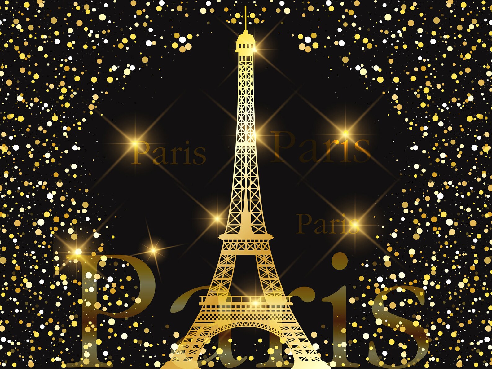 Eiffel Tower Paris Building Gold Photo Backdrops Booth Photography ...