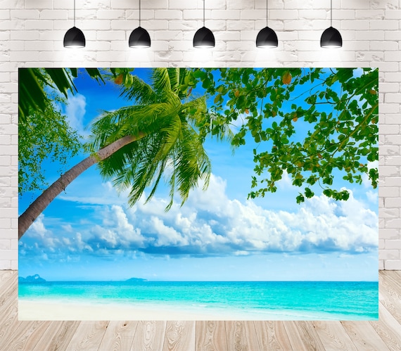 Beautiful Tropical Beach Palm Tree Photo Backdrops Booth - Etsy