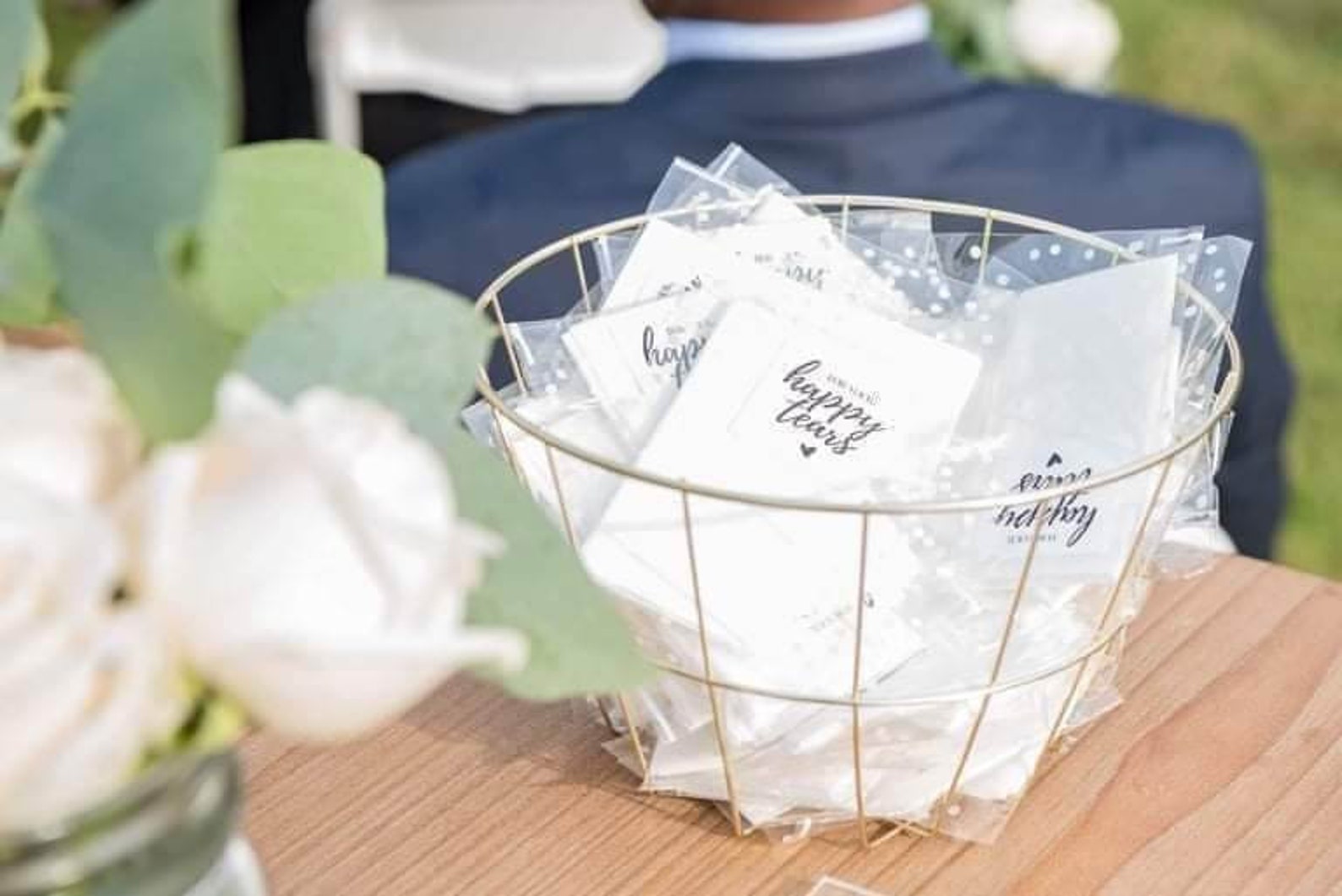 Set of 50 Packs Preassembled Happy Tears Tissue Packs Wedding Favor ...