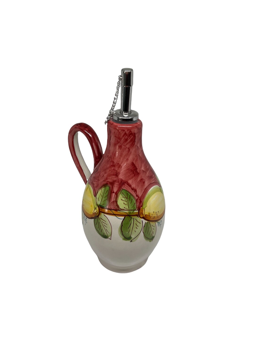 Ceramic Olive Oil Bottle | Italian Pottery | Oil Decanter Lemon Design ...