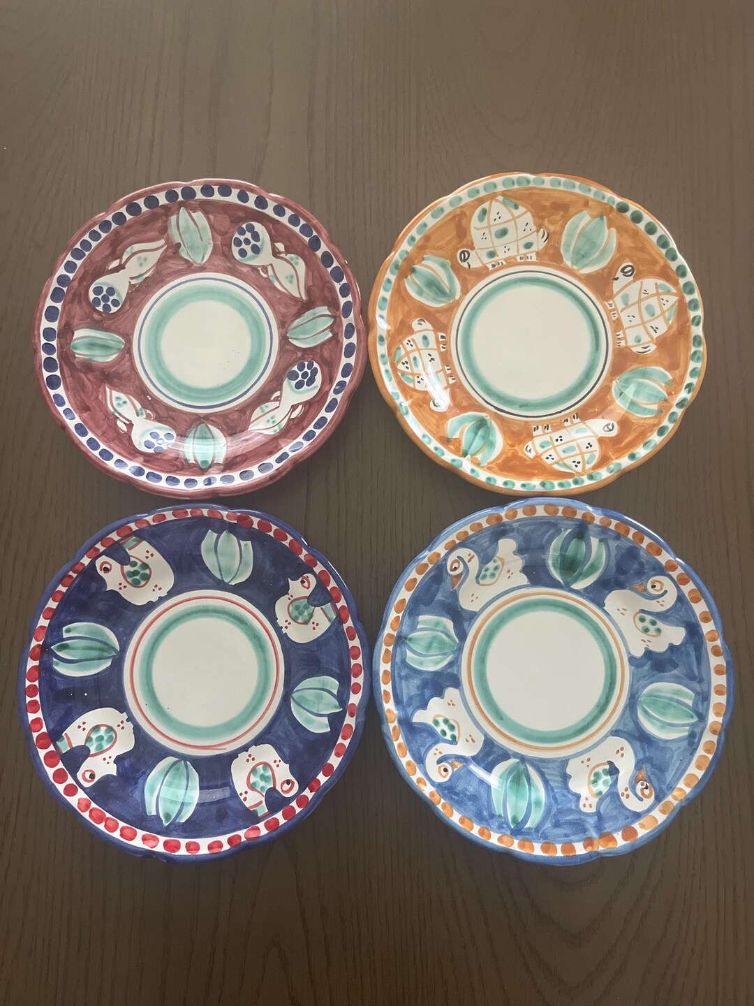 Ceramic Plates Set of 4 | Italian Tableware | Dinnerware Set | 8” Salad ...