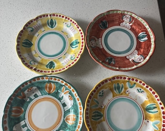 Ceramic Plates Set of 4 Italian Tableware Vietri Style Dish Set 10 ...