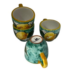 Handmade Italian Espresso Cups With Lemons – Ceramic Coffee Cups ...