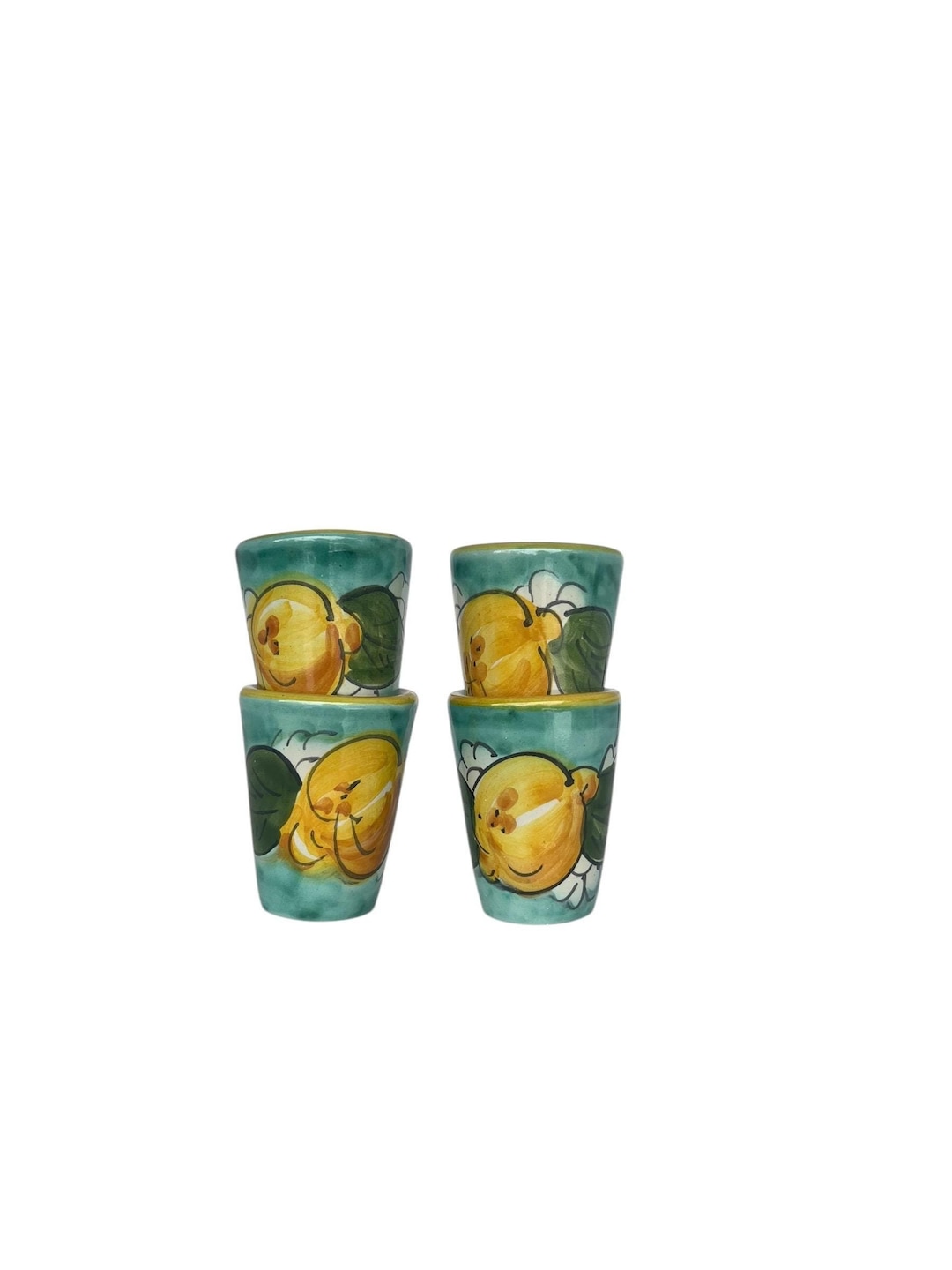 Limoncello Glass Set | Lemon Ceramic Liqueur Cups| Limoncello Lover ...