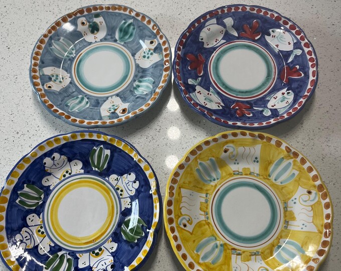 Ceramic Plates Set of 4 | Italian Tableware | Dinnerware Set | 8” Salad ...