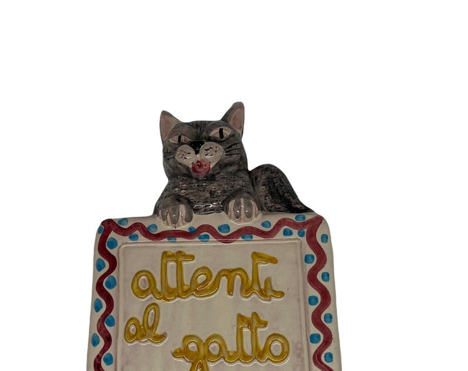 Italian Ceramic Beware of Cat Sign Attenti Al Gatto Made in Italy - Etsy