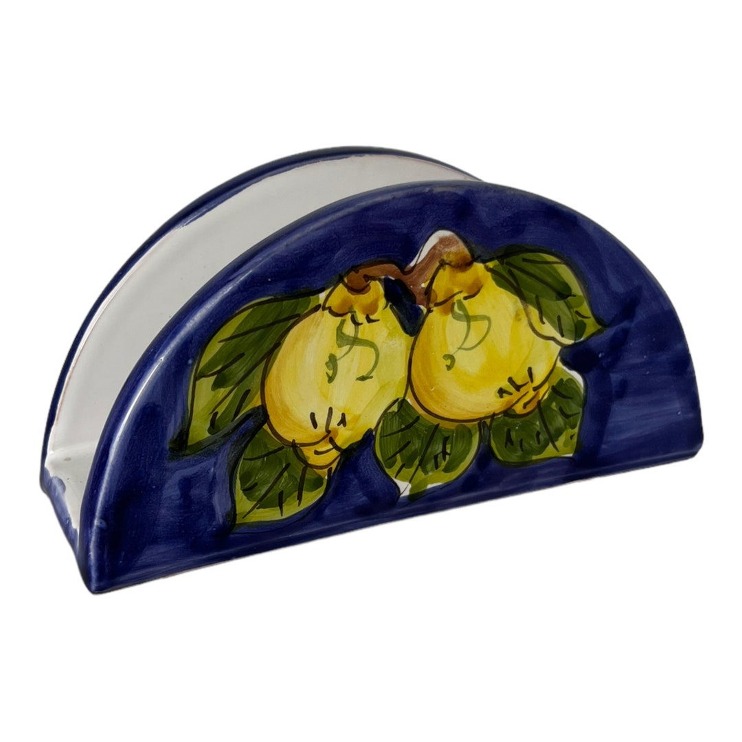 Italian Ceramic Napkin Holder Lemon - Etsy