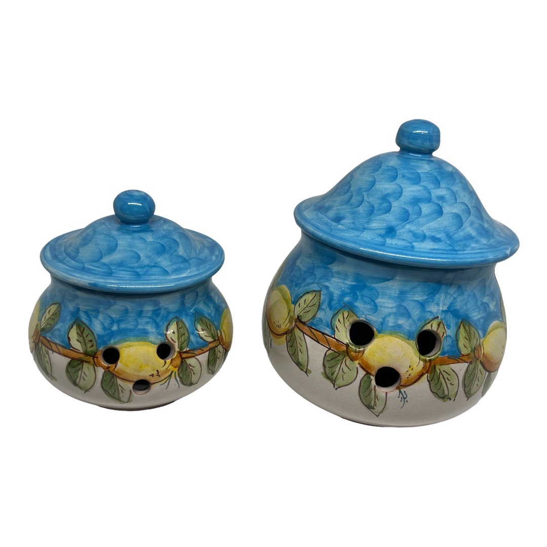 Italian Ceramic Garlic Onion Jar Made in Italy - Etsy