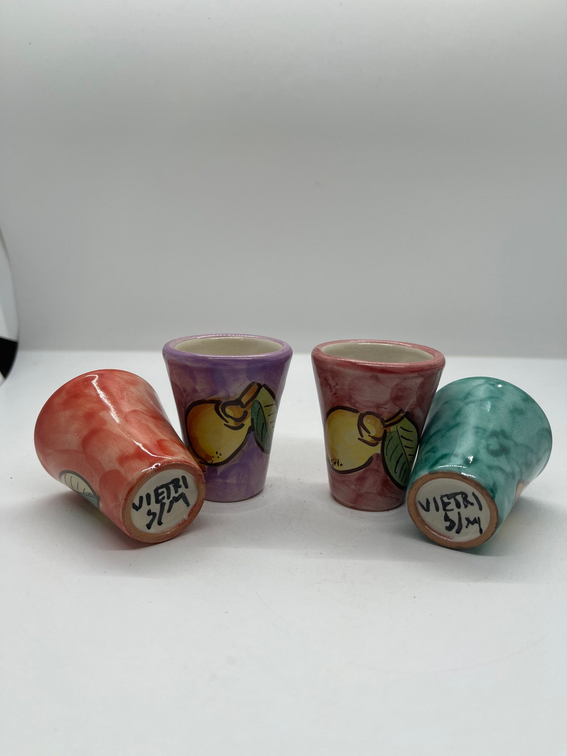 Limoncello Glasses Set of 4 Four Hand Painted Ceramic Cup - Etsy