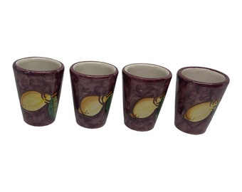 Limoncello Glass Set | Lemon Ceramic Liqueur Cups| Limoncello Lover ...