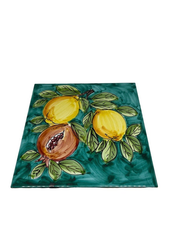 Lemon Ceramic Tile Italian Wall Tiles Wall Hanging With - Etsy