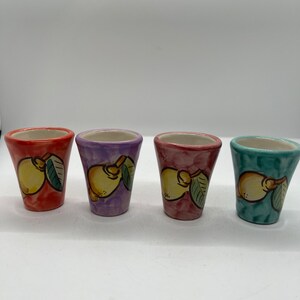 Limoncello Glasses Set of 4 Four Hand Painted Ceramic Cup - Etsy