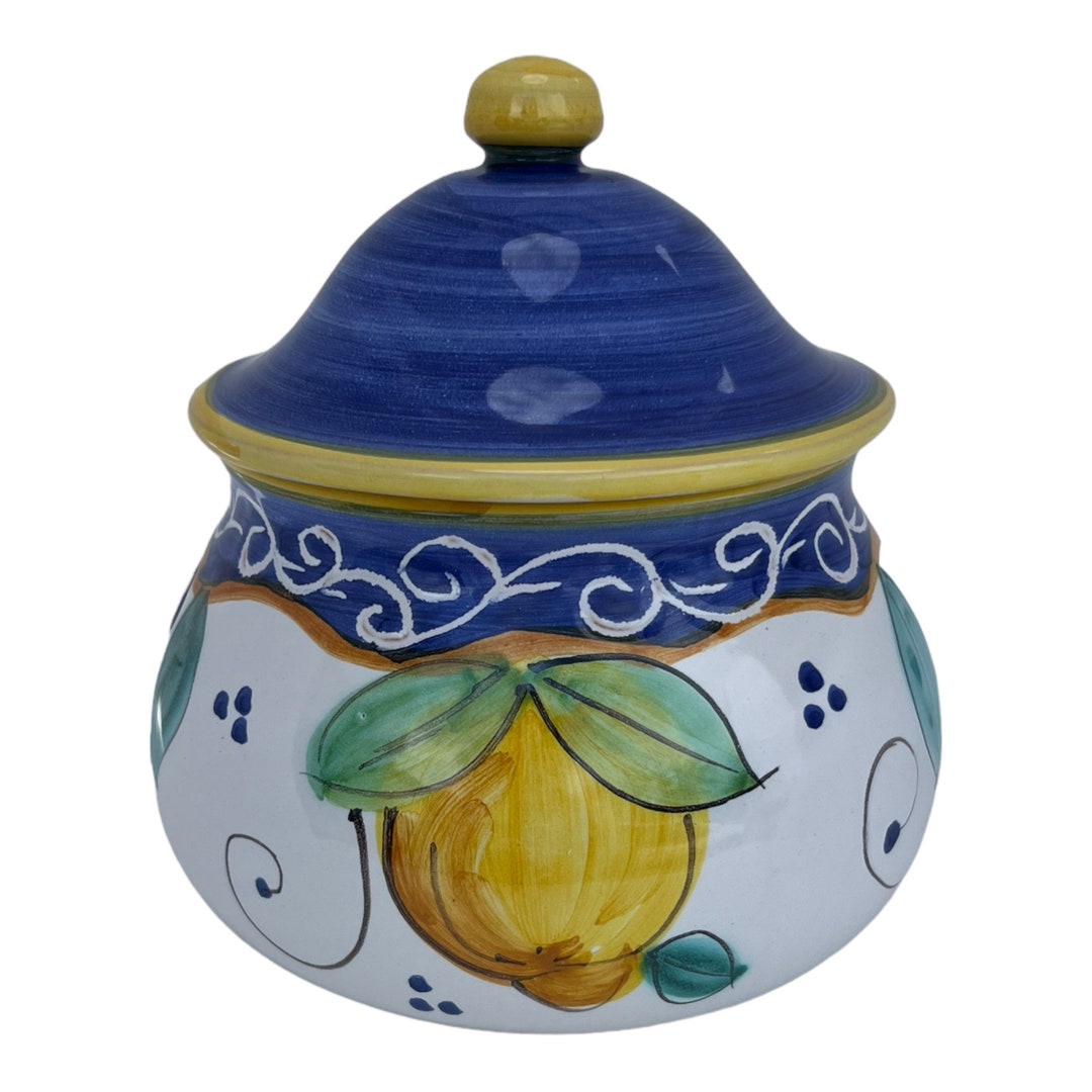 Italian Ceramic Garlic Keeper Made in Italy Garlic Onion Storage Lemon ...