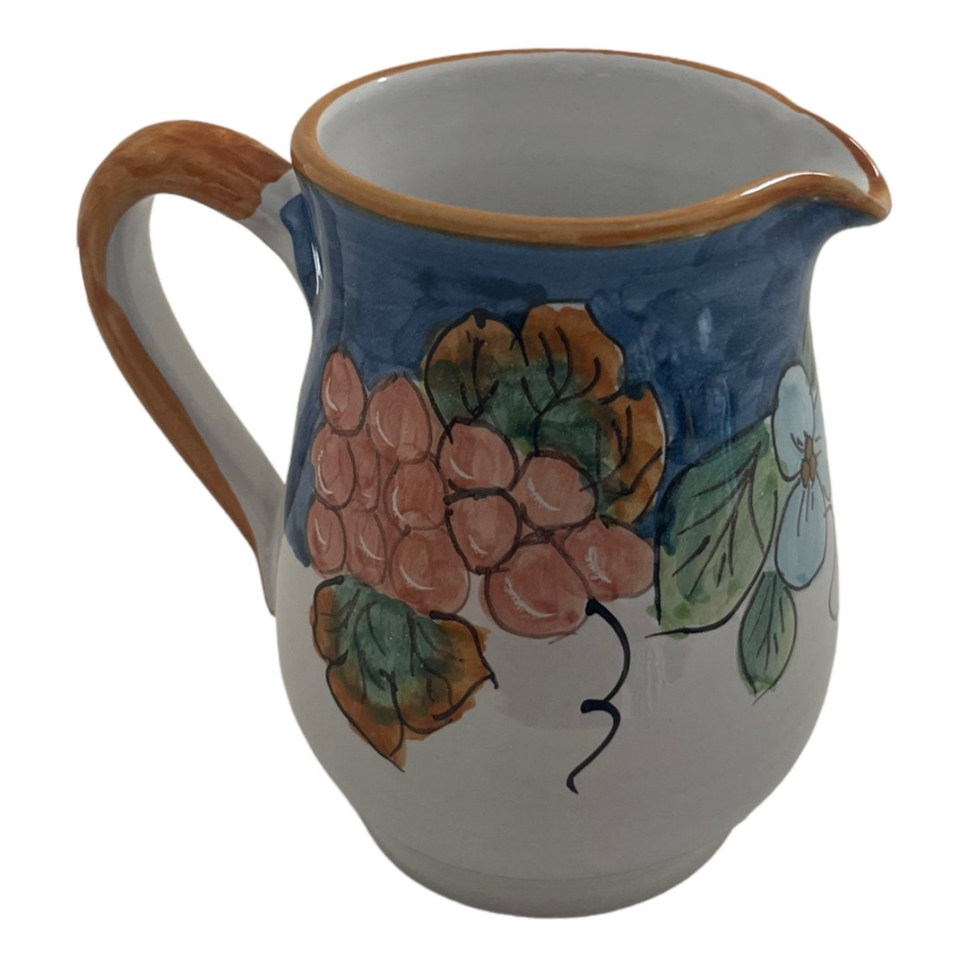 Italian Ceramic Wine Pitcher Decorated Lemon Made in Italy - Etsy